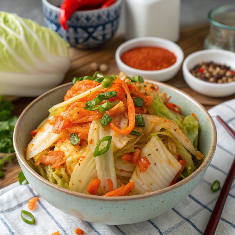 Spicy Cabbage Kimchi - Teresa's Recipes