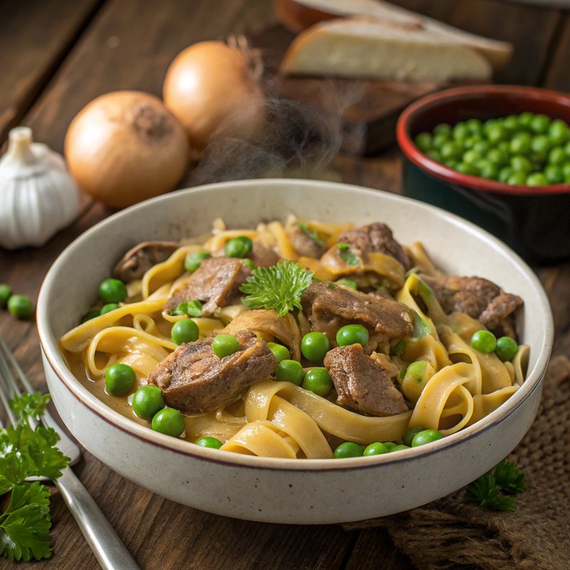 Pea and Beef Stroganoff - Teresa's Recipes